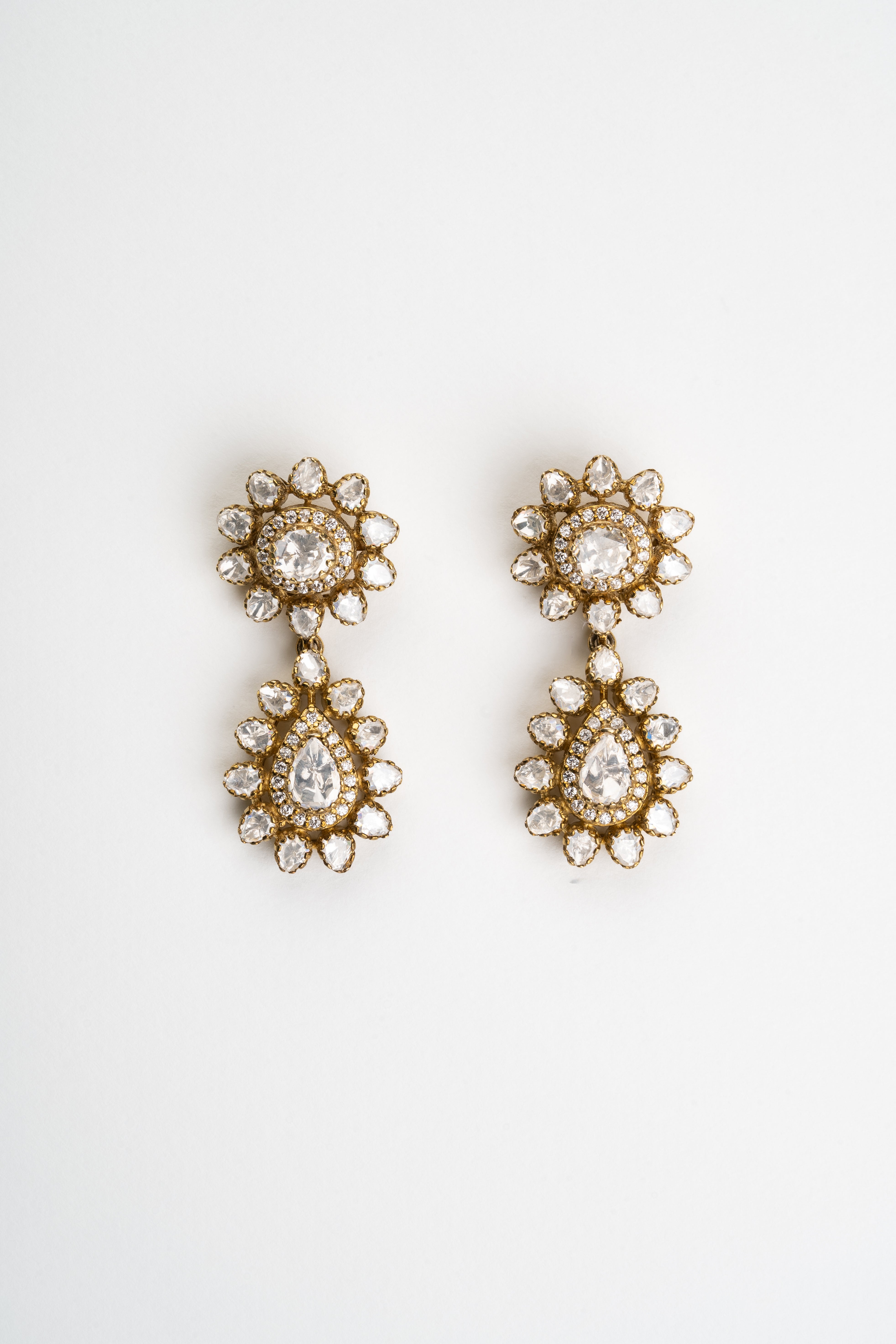 Zarna Modern Kundan Drop Earrings THE MAUVE UNITX
